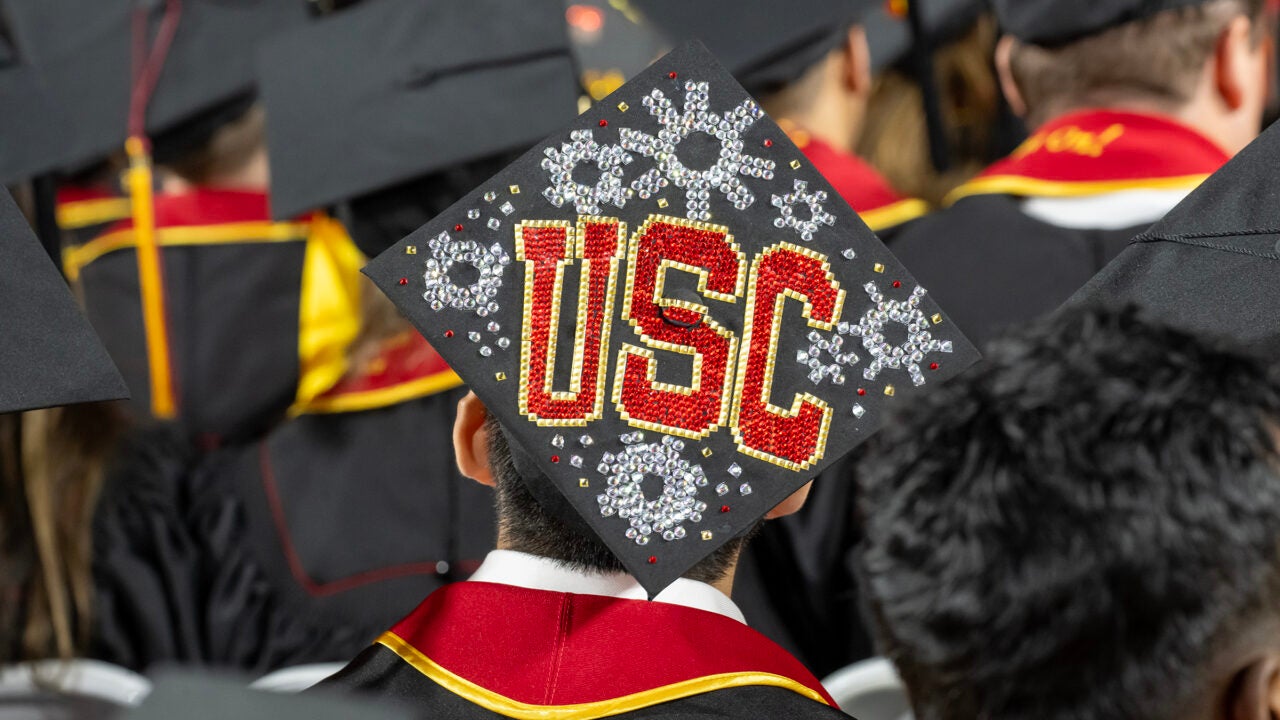 At USC 2025 commencement, the cap often gets the last word